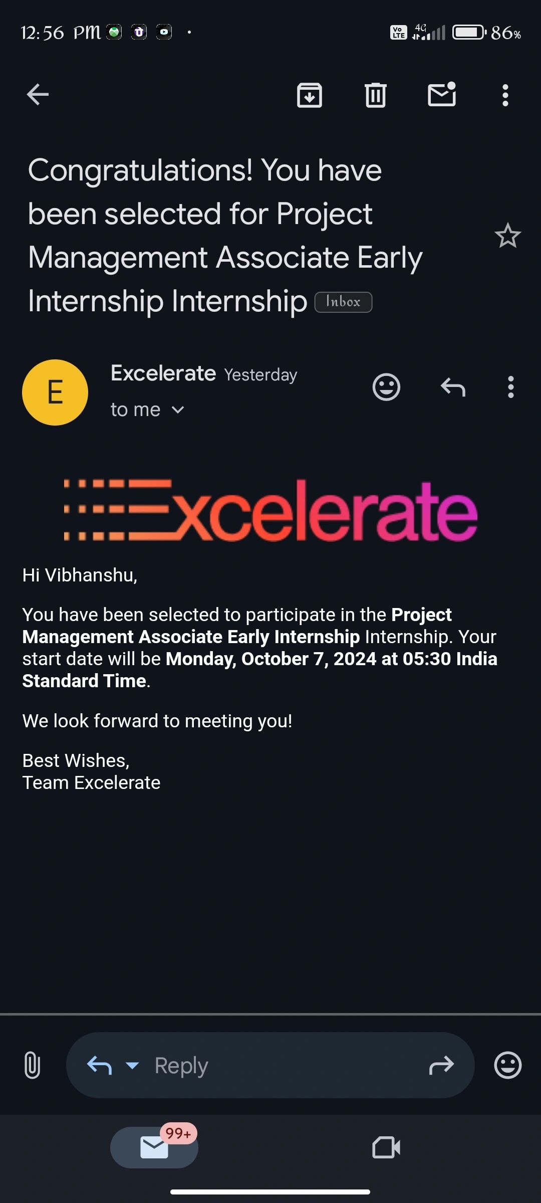 Vibhanshu Soni on LinkedIn: #internship #projectmanagement #excelerate Vibhanshu Soni on LinkedIn: #internship #projectmanagement #excelerate