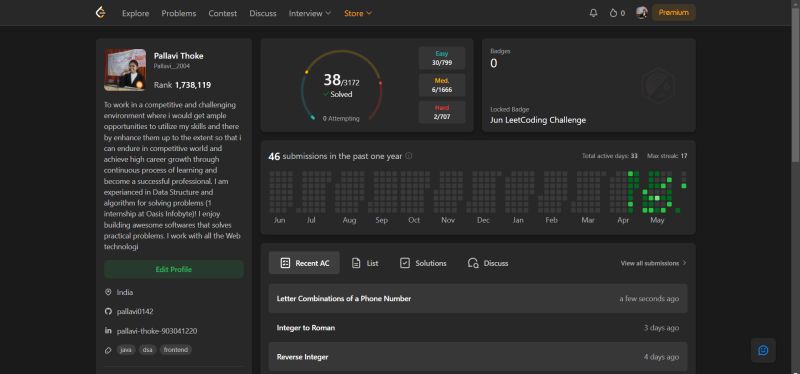 Leetcode's #365DaysOfCode challenge | Pallavi Thoke posted on the topic ... Leetcode's #365DaysOfCode challenge | Pallavi Thoke posted on the topic ...