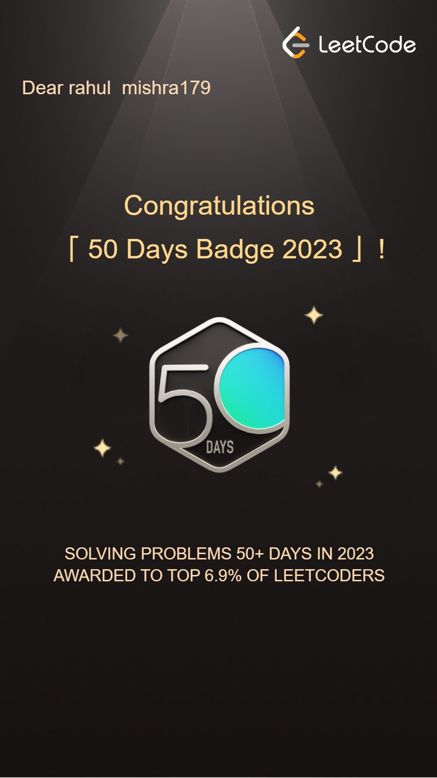Completed LeetCode 50-Day Challenge | Rahul Kumar Mishra posted on the ... Completed LeetCode 50-Day Challenge | Rahul Kumar Mishra posted on the ...