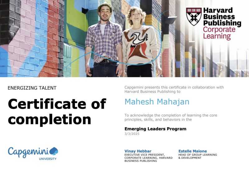I’m honored to have completed the Emerging Leaders Program, a… | Mahesh ... I’m honored to have completed the Emerging Leaders Program, a… | Mahesh ...