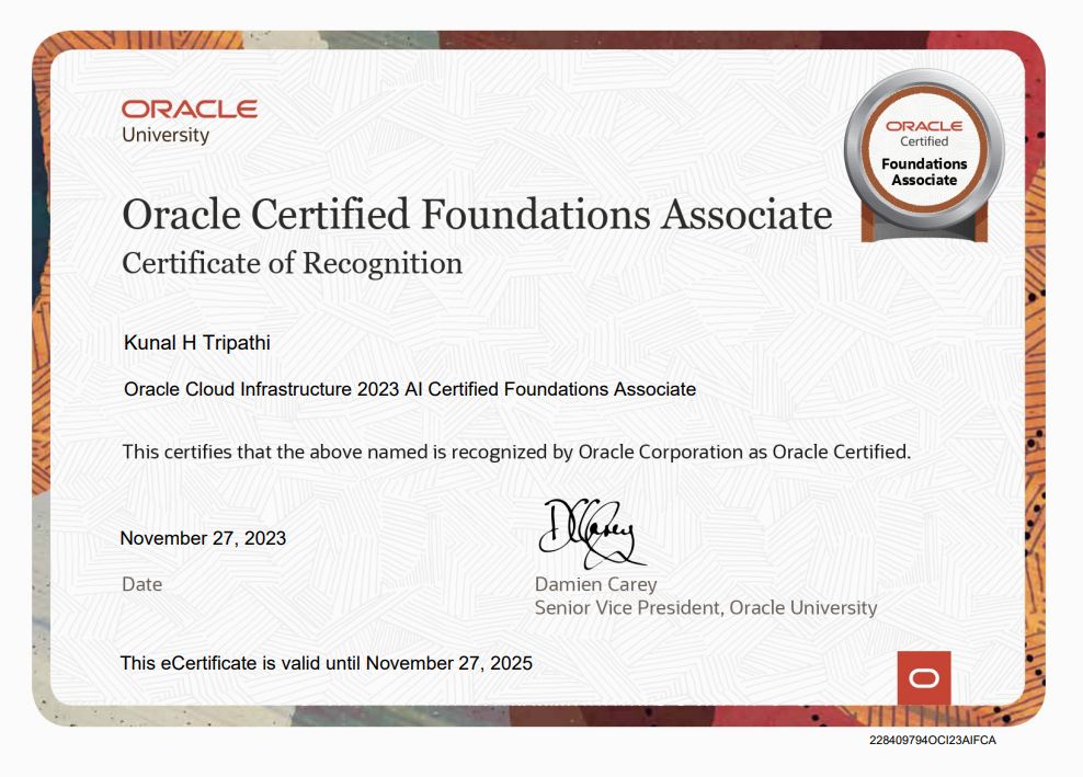 Kunal Tripathi on LinkedIn: #ai #oci #oracle #oraclecloud # ... Kunal Tripathi on LinkedIn: #ai #oci #oracle #oraclecloud # ...