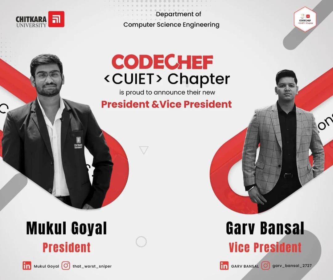 CodeChef_CUIET on LinkedIn: #codechef CodeChef_CUIET on LinkedIn: #codechef