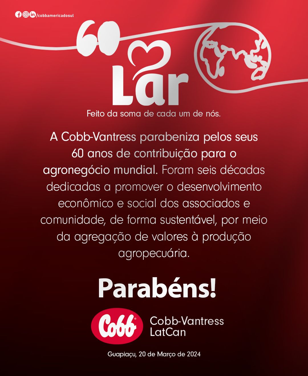 Celebrando 60 Anos de Excelência Na Cobb, temos o orgulho de homenagear ... Celebrando 60 Anos de Excelência Na Cobb, temos o orgulho de homenagear ...