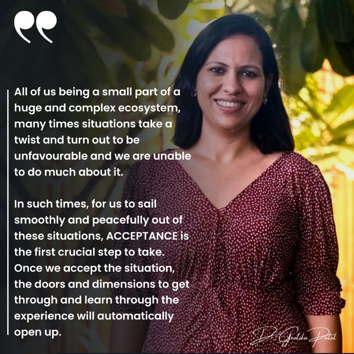 Dr Geetika Madan Patel auf LinkedIn: #Morningmantra Acceptance is the ... Dr Geetika Madan Patel auf LinkedIn: #Morningmantra Acceptance is the ...