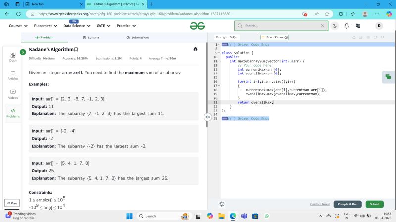 #gfg160 #gfg160 #geekstreak2025 #dsa #kadanealgorithm # ... #gfg160 #gfg160 #geekstreak2025 #dsa #kadanealgorithm # ...