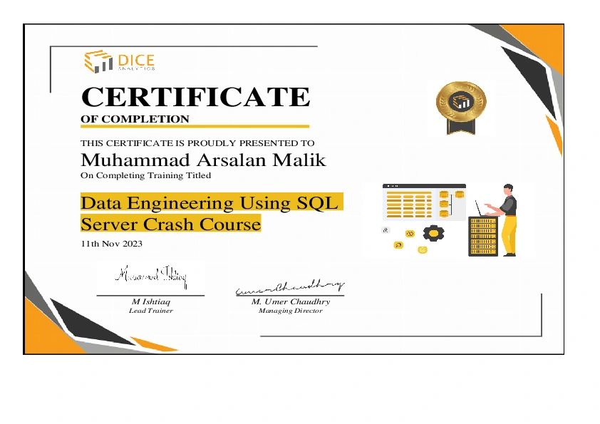 Muhammad Arsalan Malik on LinkedIn: #dataengineering #sqlserver #dicecamp Muhammad Arsalan Malik on LinkedIn: #dataengineering #sqlserver #dicecamp