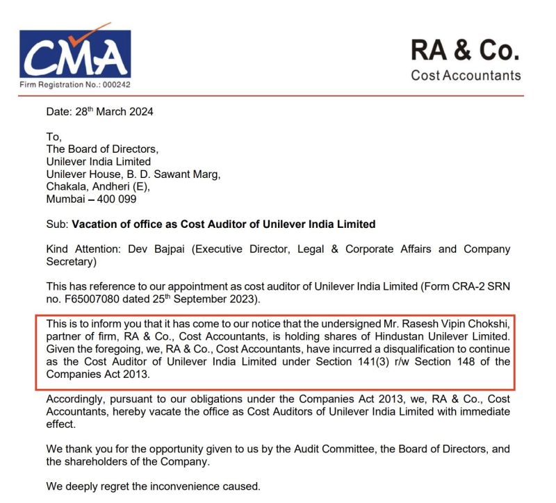 Cost auditor resigned due to disqualification | Akansha Rathi posted on ... Cost auditor resigned due to disqualification | Akansha Rathi posted on ...