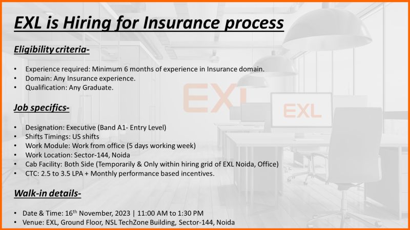 Harsh on LinkedIn: EXL is Hiring for Insurance process Eligibility ... Harsh on LinkedIn: EXL is Hiring for Insurance process Eligibility ...