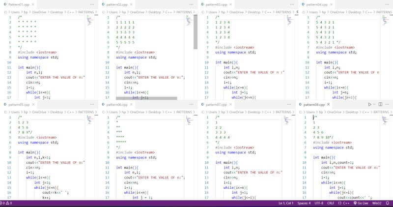 Today solved 27 questions of patterns in cpp. | KASHISH JAIN Today solved 27 questions of patterns in cpp. | KASHISH JAIN