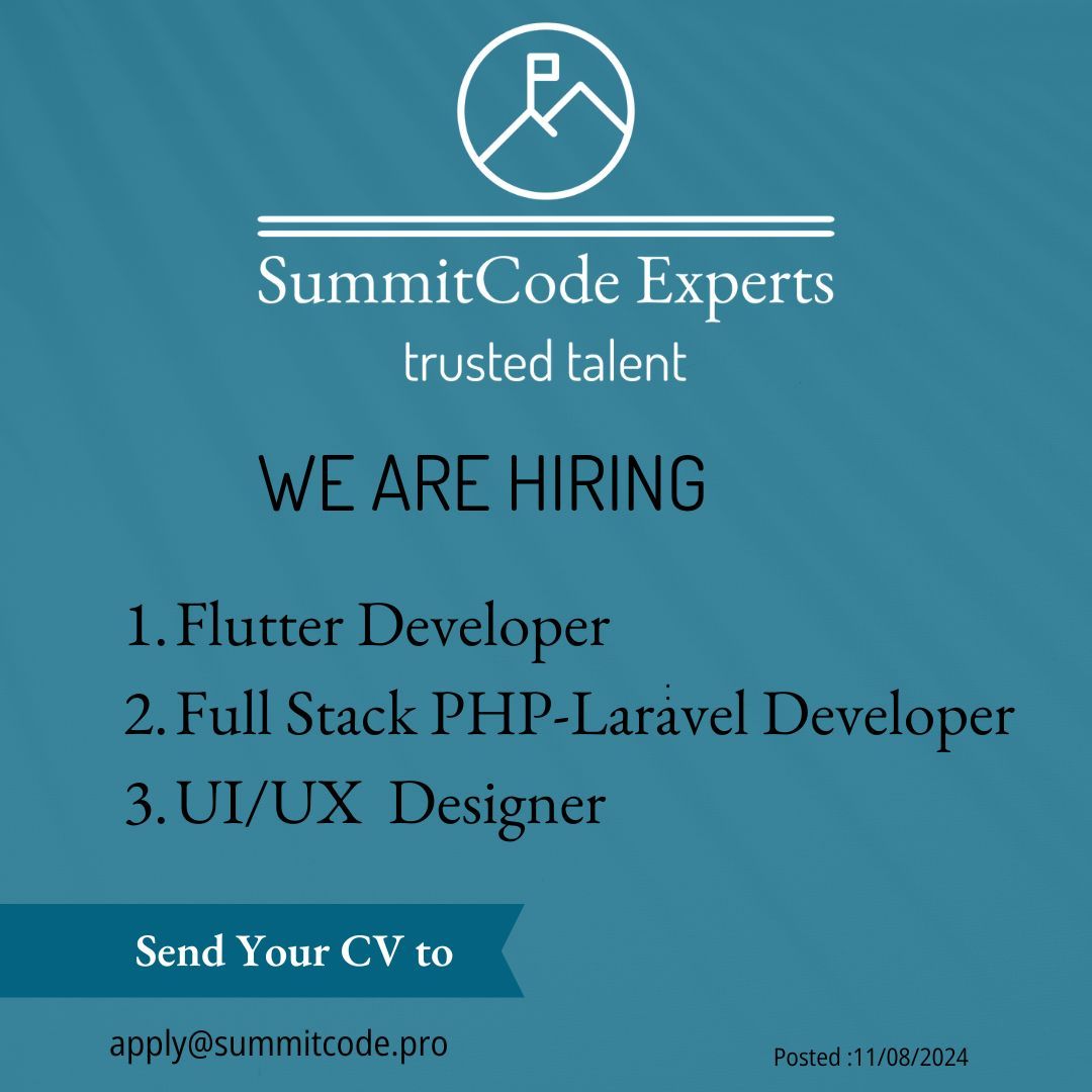 Rubia Jasmine on LinkedIn: #hiring #jobopening #flutter #php #laravel # ... Rubia Jasmine on LinkedIn: #hiring #jobopening #flutter #php #laravel # ...