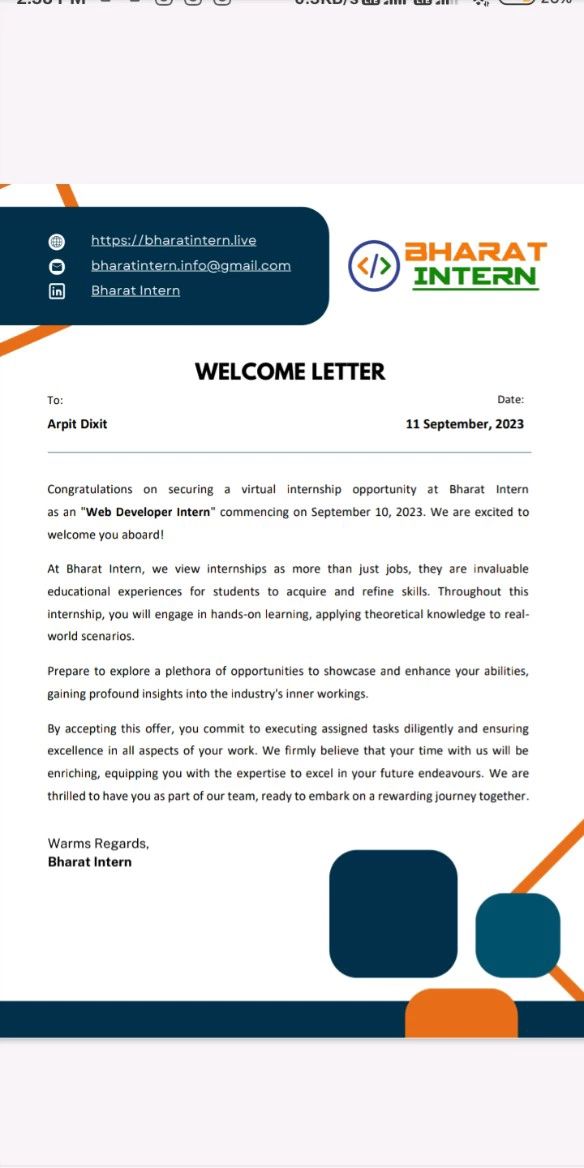 #bharatintern #bharatinternship | ARPIT DIXIT #bharatintern #bharatinternship | ARPIT DIXIT