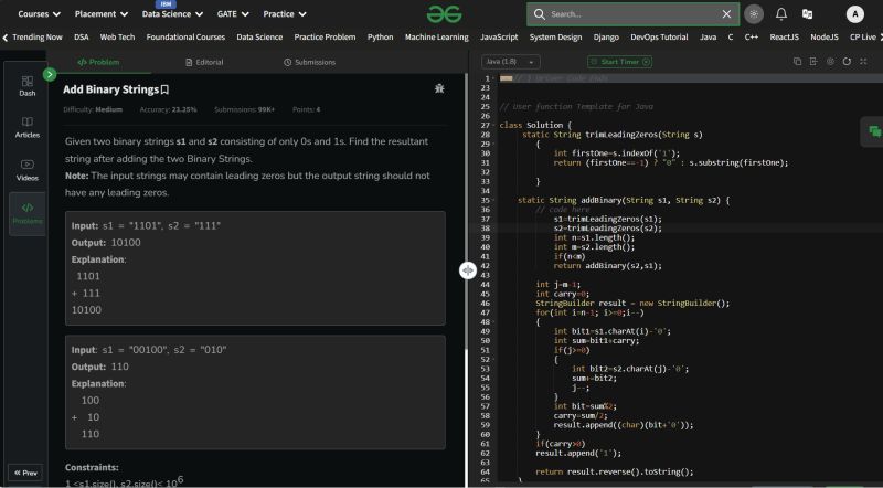 #160daysofcode #java #codingjourney #binaryaddition #problemsolving ... #160daysofcode #java #codingjourney #binaryaddition #problemsolving ...