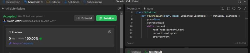 #leetcode #datastructures #coding #linkedlist #100percen | Talha Amin #leetcode #datastructures #coding #linkedlist #100percen | Talha Amin