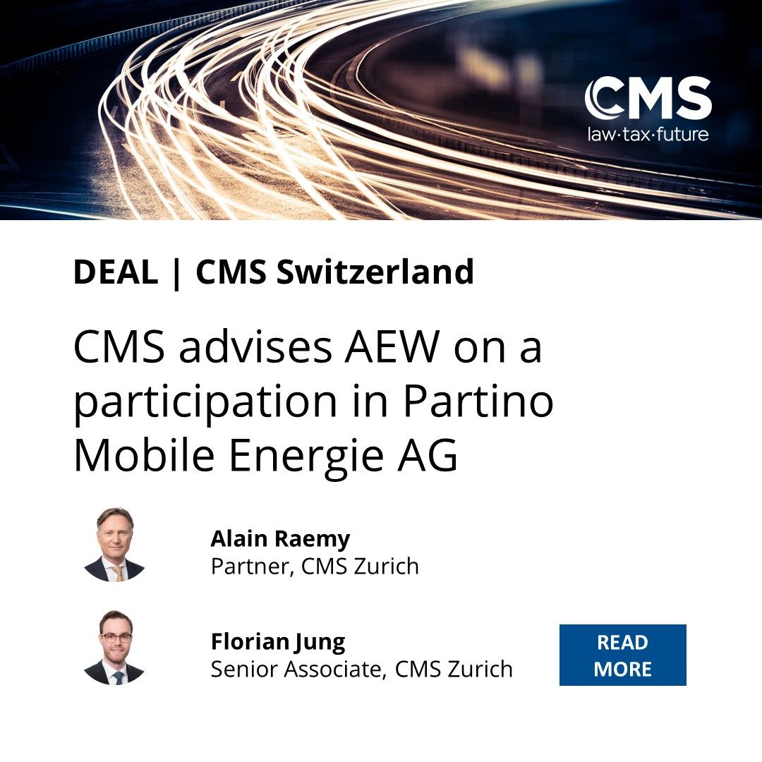 CMS Switzerland on LinkedIn: CMS advises AEW on a participation in ... CMS Switzerland on LinkedIn: CMS advises AEW on a participation in ...