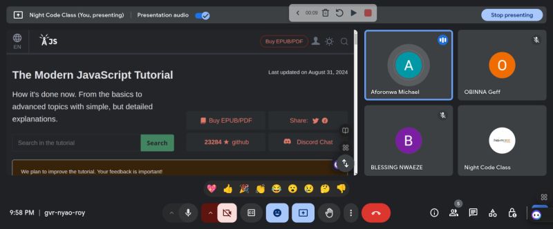 Enechukwu Chibuike on LinkedIn: #nightcodeclass #javascript # ... Enechukwu Chibuike on LinkedIn: #nightcodeclass #javascript # ...