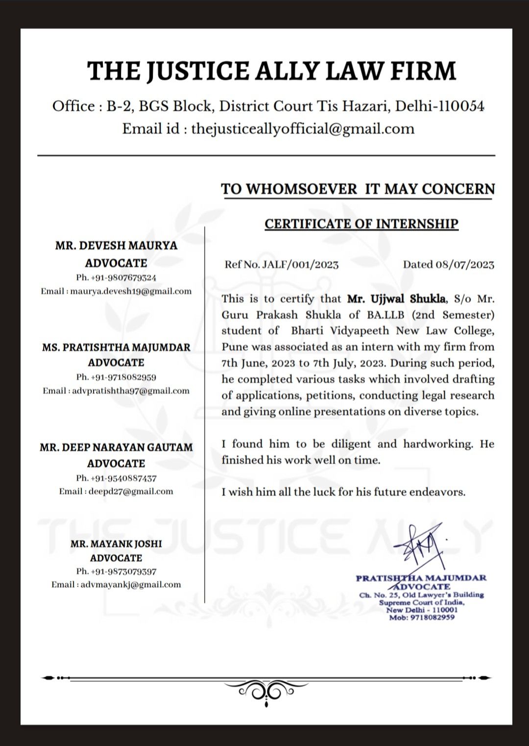 Ujjwal Shukla on LinkedIn: #lawfirm #legal #internship #writing # ... Ujjwal Shukla on LinkedIn: #lawfirm #legal #internship #writing # ...