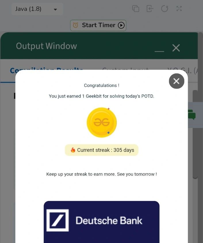 Bhanu Jaiswal on LinkedIn: #geekstreak2024 #deutschebank #gfg #potd # ... Bhanu Jaiswal on LinkedIn: #geekstreak2024 #deutschebank #gfg #potd # ...
