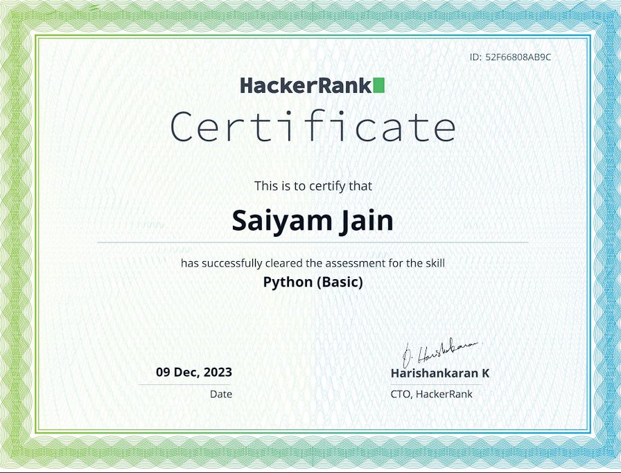 𝐒𝐀𝐈𝐘𝐀𝐌 𝐉𝐀𝐈𝐍 on LinkedIn: #python #certification #codingcommunity # ... 𝐒𝐀𝐈𝐘𝐀𝐌 𝐉𝐀𝐈𝐍 on LinkedIn: #python #certification #codingcommunity # ...