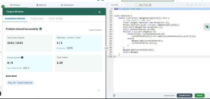 #100daysofcode #dsa #java #geeksforgeeks #insertinterval #sorting ... #100daysofcode #dsa #java #geeksforgeeks #insertinterval #sorting ...