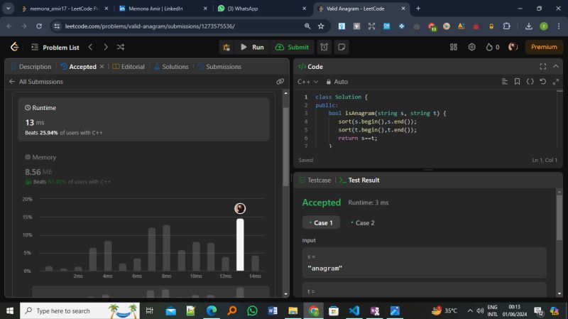 Resolved Leetcode problem with string s and t | Memona Amir posted on ... Resolved Leetcode problem with string s and t | Memona Amir posted on ...