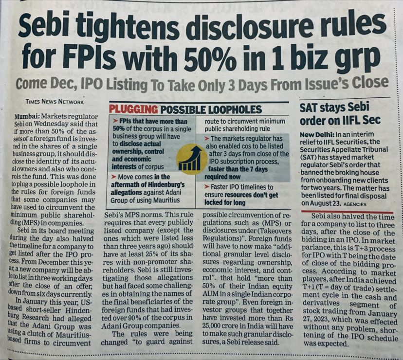 #sebi #update #listing #time #foreigninvestment #shares #days | YASHREE ... #sebi #update #listing #time #foreigninvestment #shares #days | YASHREE ...
