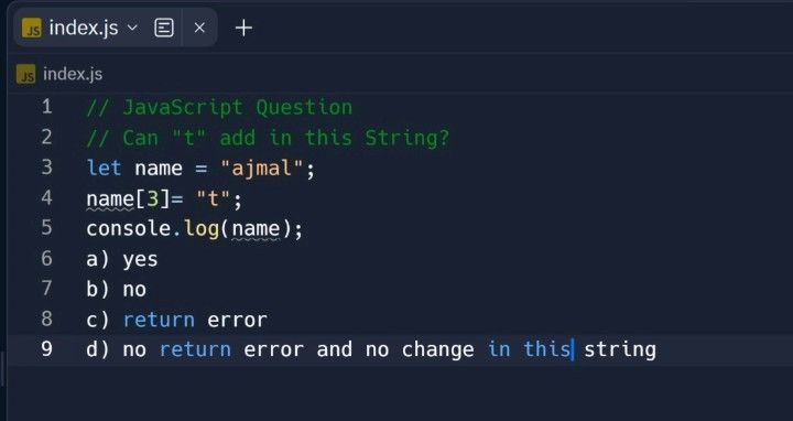 Ajmal Saee on LinkedIn: #javascript #softwareengineer #quiz #developer Ajmal Saee on LinkedIn: #javascript #softwareengineer #quiz #developer