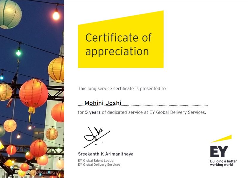 Mohini J. on LinkedIn: Thank you, EY! 💛 Mohini J. on LinkedIn: Thank you, EY! 💛