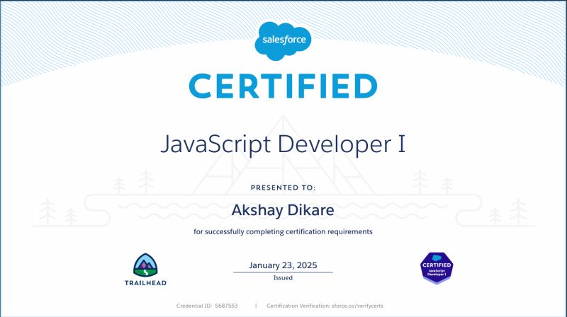 Officially certified in JavaScript! 🎉 Ready to build dynamic and ... Officially certified in JavaScript! 🎉 Ready to build dynamic and ...