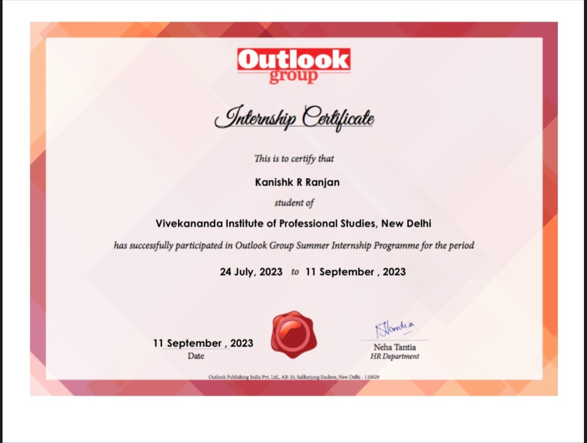 Kanishk Ranjan on LinkedIn: #intern #internship #internshipcompletion # ... Kanishk Ranjan on LinkedIn: #intern #internship #internshipcompletion # ...