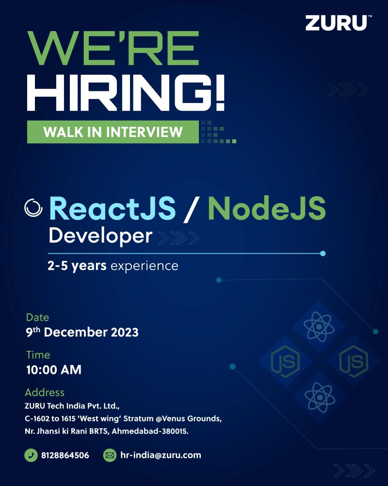 Tushar Sheth on LinkedIn: #hiring #nodejs #reactjs #walkindrive Tushar Sheth on LinkedIn: #hiring #nodejs #reactjs #walkindrive