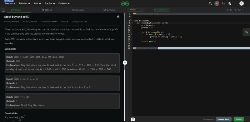 #coding #python #greedyalgorithm #stocktrading #100daysofcode | Dhruv Bhatt #coding #python #greedyalgorithm #stocktrading #100daysofcode | Dhruv Bhatt