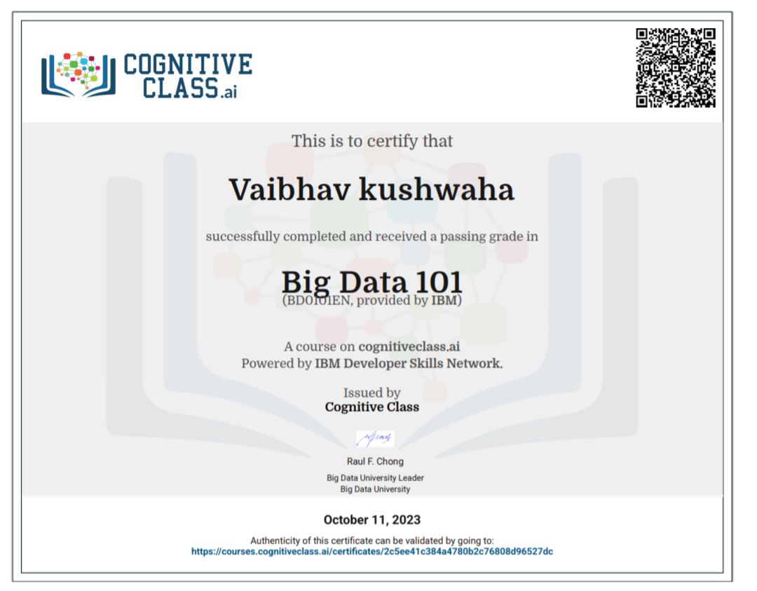 Vaibhav Kushwaha on LinkedIn: #bigdata #ibm #cognitiveclass # ... Vaibhav Kushwaha on LinkedIn: #bigdata #ibm #cognitiveclass # ...