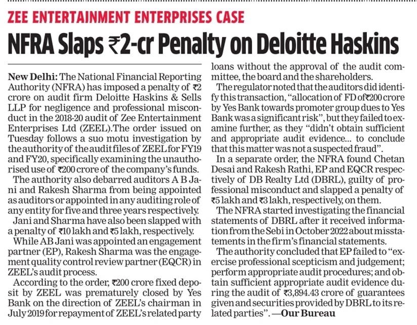 Kapil Patidar on LinkedIn: NFRA has imposed a penalty of ₹2 crore on ... Kapil Patidar on LinkedIn: NFRA has imposed a penalty of ₹2 crore on ...