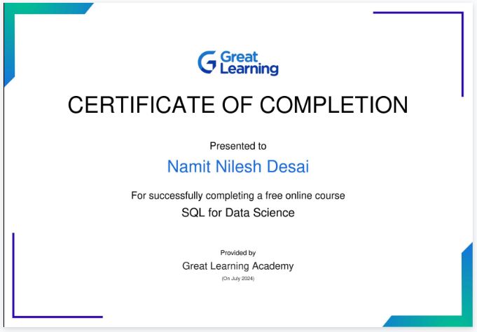 Namit Desai on LinkedIn: #sql #datascience #python #database #upskill Namit Desai on LinkedIn: #sql #datascience #python #database #upskill