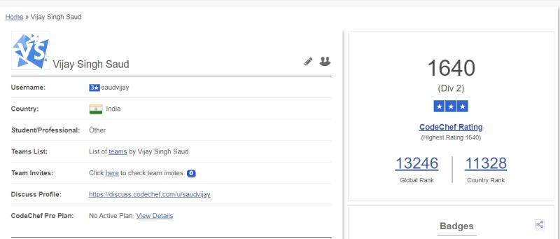 Vijay Singh Saud on LinkedIn: #codingjourney #codechef # ... Vijay Singh Saud on LinkedIn: #codingjourney #codechef # ...