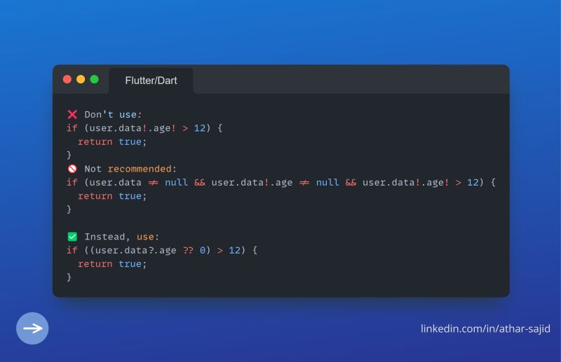 Athar Sajid on LinkedIn: #dart #flutter #nullsafety #codeoptimization # ... Athar Sajid on LinkedIn: #dart #flutter #nullsafety #codeoptimization # ...