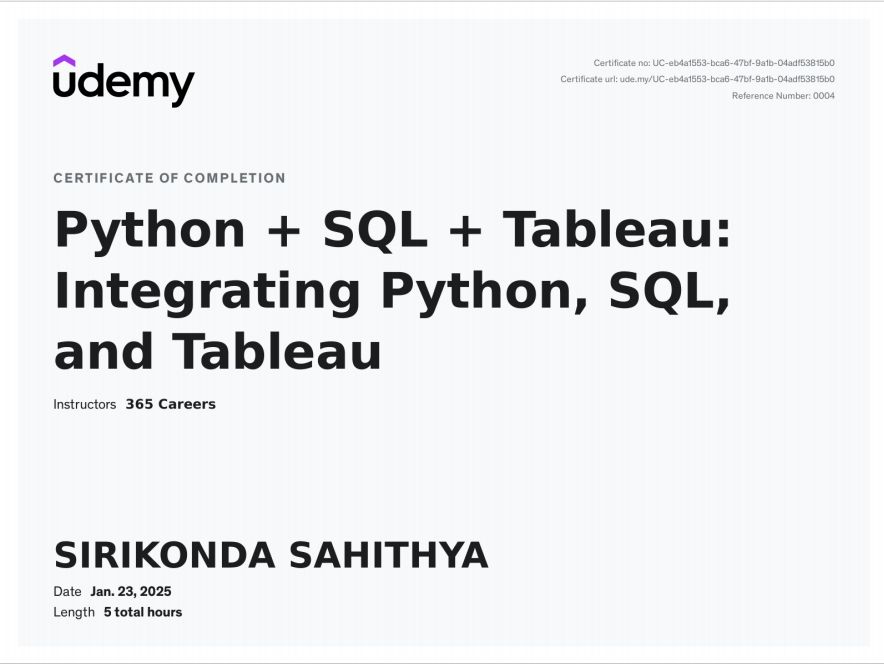 Sahithya Sirikonda on LinkedIn: #python #sql #tableau #dataanalysis # ... Sahithya Sirikonda on LinkedIn: #python #sql #tableau #dataanalysis # ...