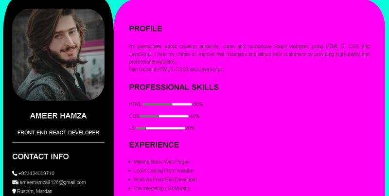 My new Responsive CV with HTML and CSS | Ameer Hamza posted on the ... My new Responsive CV with HTML and CSS | Ameer Hamza posted on the ...