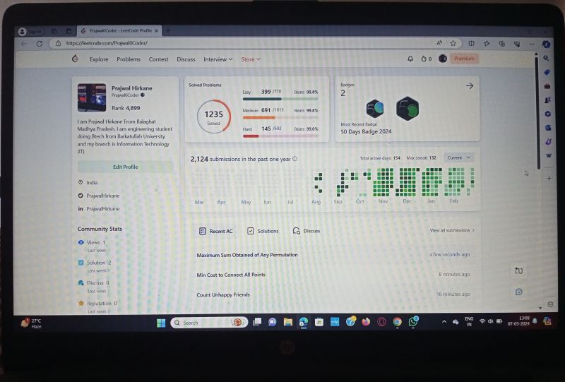 Prajwal Hirkane on LinkedIn: #365daychallenge of solving problem on # ... Prajwal Hirkane on LinkedIn: #365daychallenge of solving problem on # ...