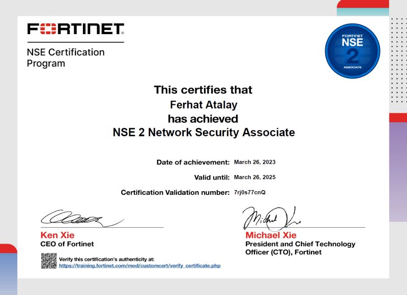 Ferhat ATALAY on LinkedIn: NSE 2 - FORTINET Ferhat ATALAY on LinkedIn: NSE 2 - FORTINET