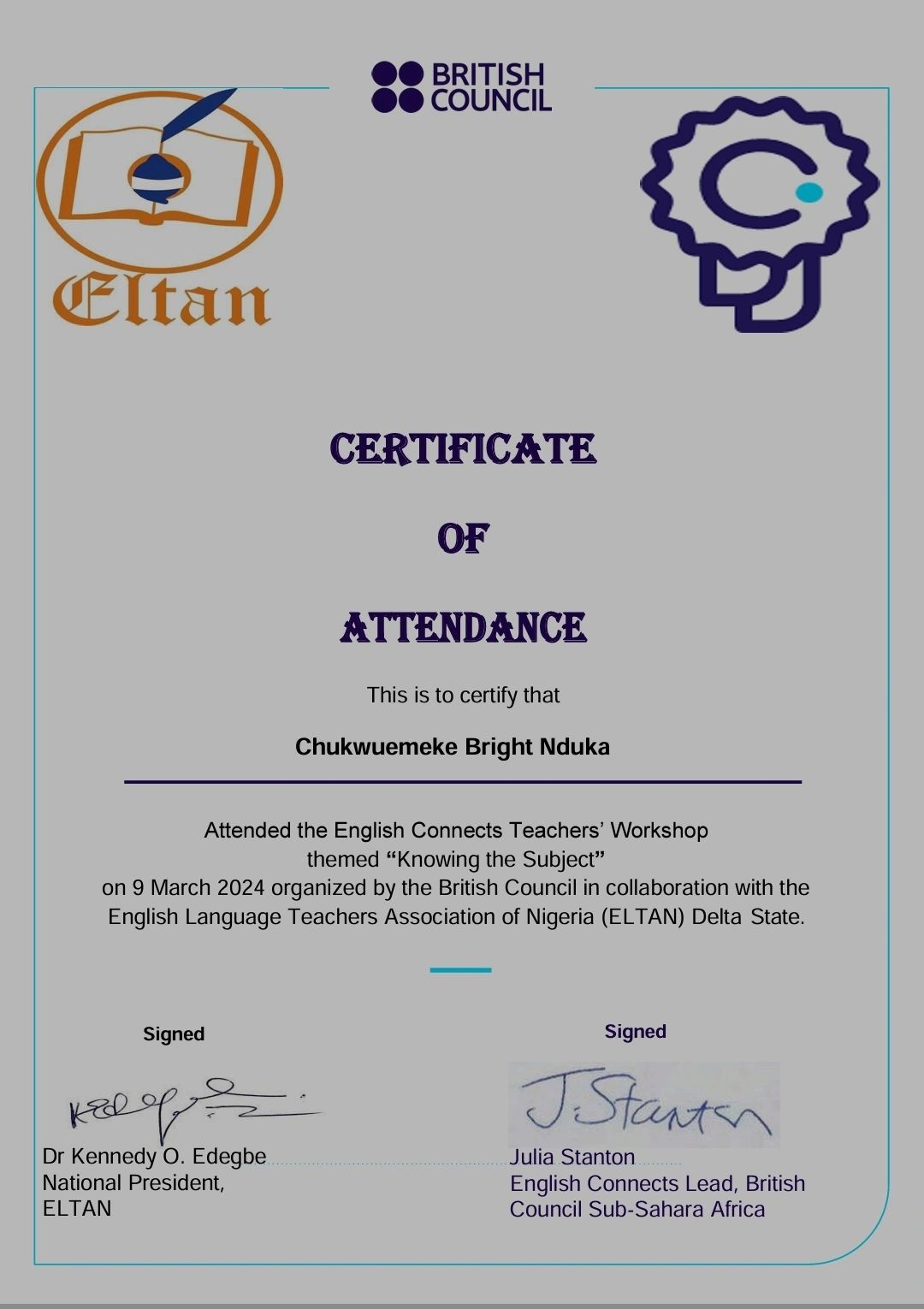 Bright Chukwuemeke on LinkedIn: #britishcouncil #eltan Bright Chukwuemeke on LinkedIn: #britishcouncil #eltan