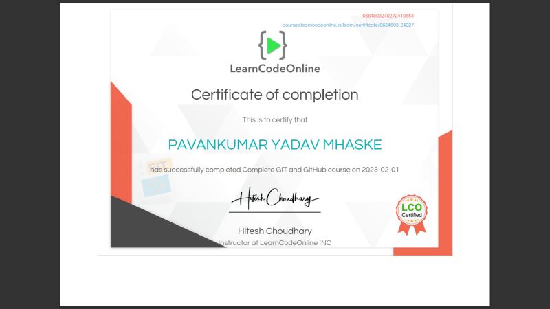 Successful completion of GIT and GitHub course | Pavankumar Mhaske ... Successful completion of GIT and GitHub course | Pavankumar Mhaske ...