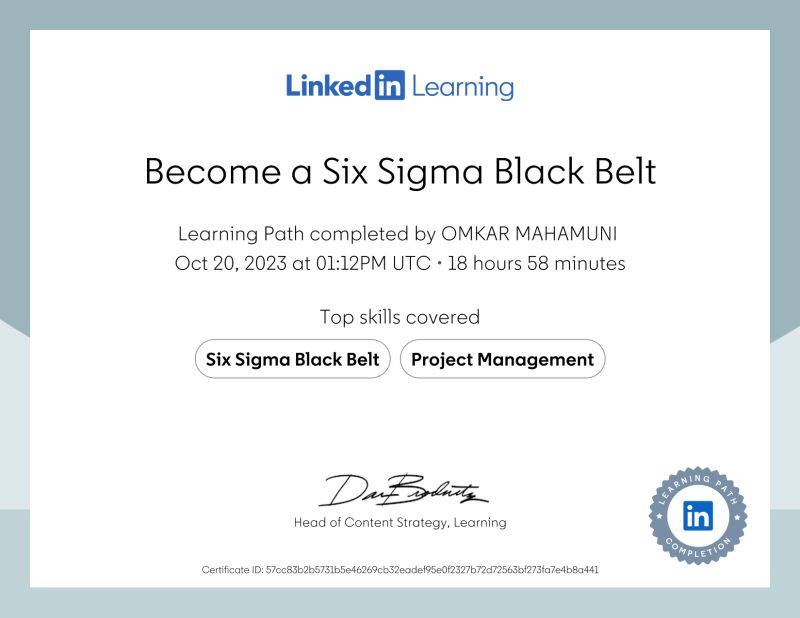 OMKAR MAHAMUNI on LinkedIn: Certificate of Completion OMKAR MAHAMUNI on LinkedIn: Certificate of Completion
