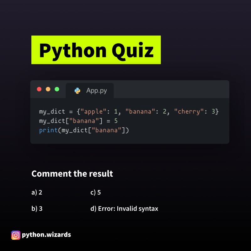 Python Wizards on LinkedIn: #pythonprogramming #pythonquiz # ... Python Wizards on LinkedIn: #pythonprogramming #pythonquiz # ...