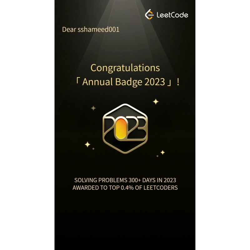Shayeque Hameed on LinkedIn: #leetcode #leetcodestreak #dsa # ... Shayeque Hameed on LinkedIn: #leetcode #leetcodestreak #dsa # ...