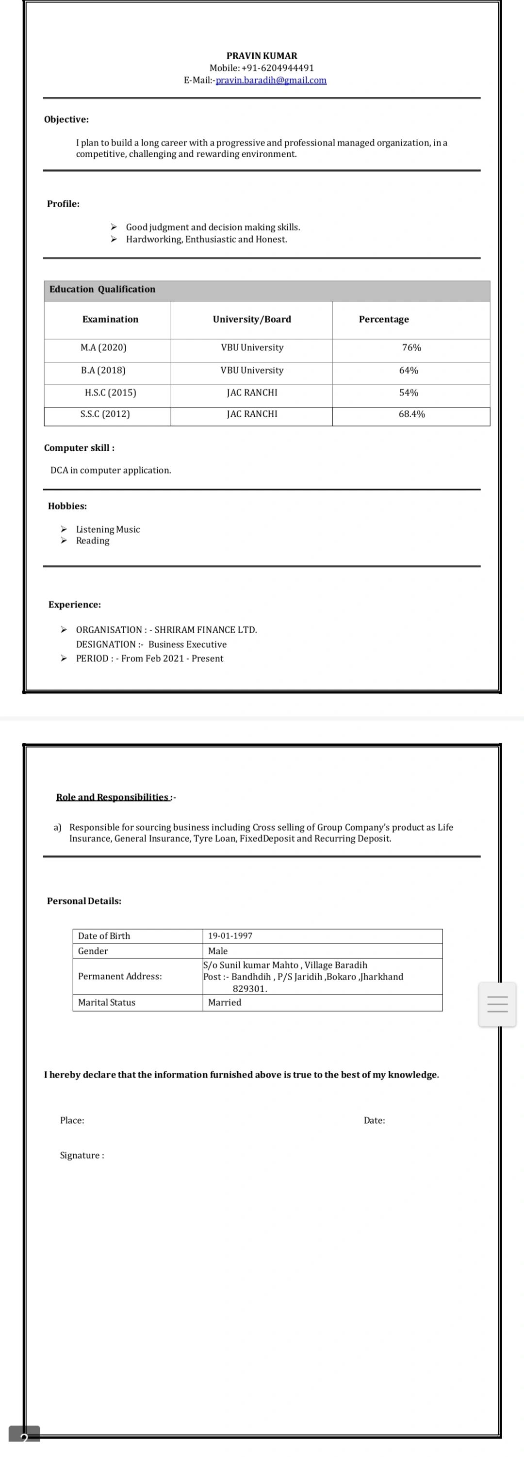 Kumar Pravin on LinkedIn: Hi I'm Pravin Kumar I'm searching job. I have ... Kumar Pravin on LinkedIn: Hi I'm Pravin Kumar I'm searching job. I have ...