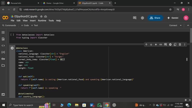 #python #dataclasses #codingjourney #googlecolab #pythontips #cleancode ... #python #dataclasses #codingjourney #googlecolab #pythontips #cleancode ...