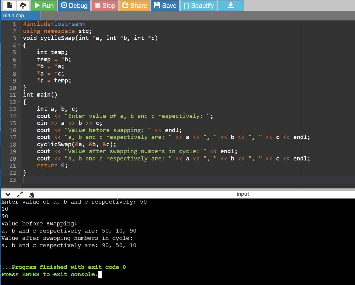 Day 16 of #100DaysOfCode challenge: Swapping Elements Using Call by ... Day 16 of #100DaysOfCode challenge: Swapping Elements Using Call by ...