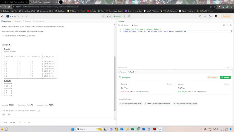 My SQL Query journey on Leetcode | Rajvir Kumar posted on the topic ... My SQL Query journey on Leetcode | Rajvir Kumar posted on the topic ...