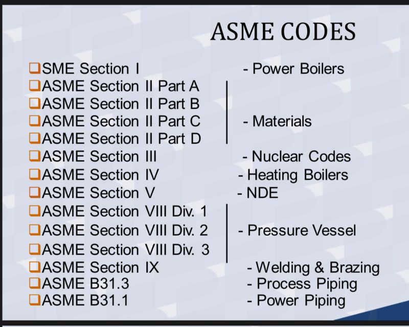ASME CODES & STANDARDS | Mohammed Mohsin ASME CODES & STANDARDS | Mohammed Mohsin